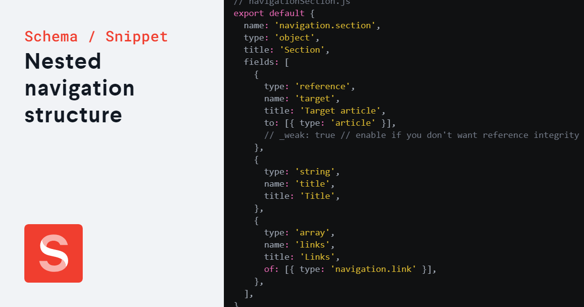 Nested Navigation Structure Schema