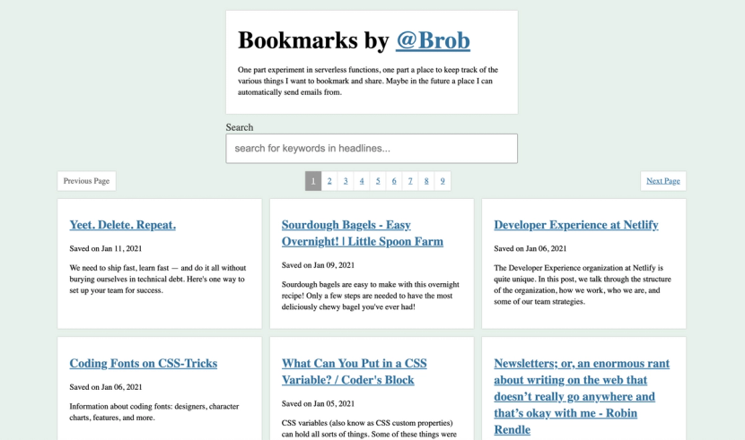 Bookmarking application with Sanity + 11ty + Netlify - made with Sanity.io