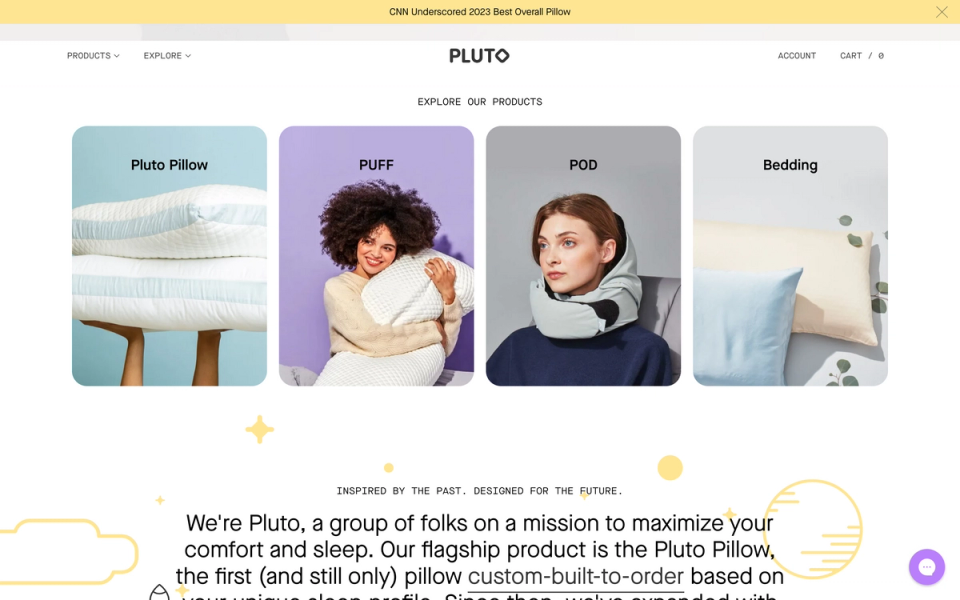 Pluto Pillow - made with Sanity.io