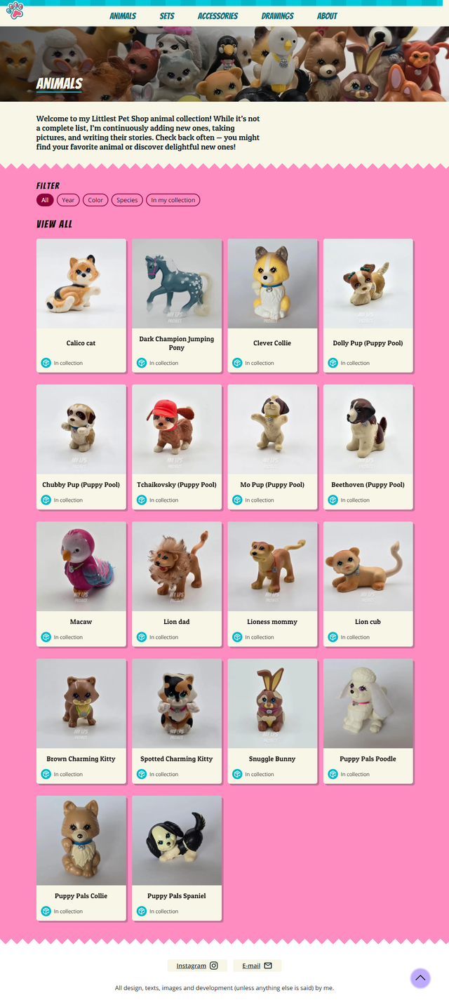 My LPS Project - A Littlest Pet Shop fan page - made with Sanity.io
