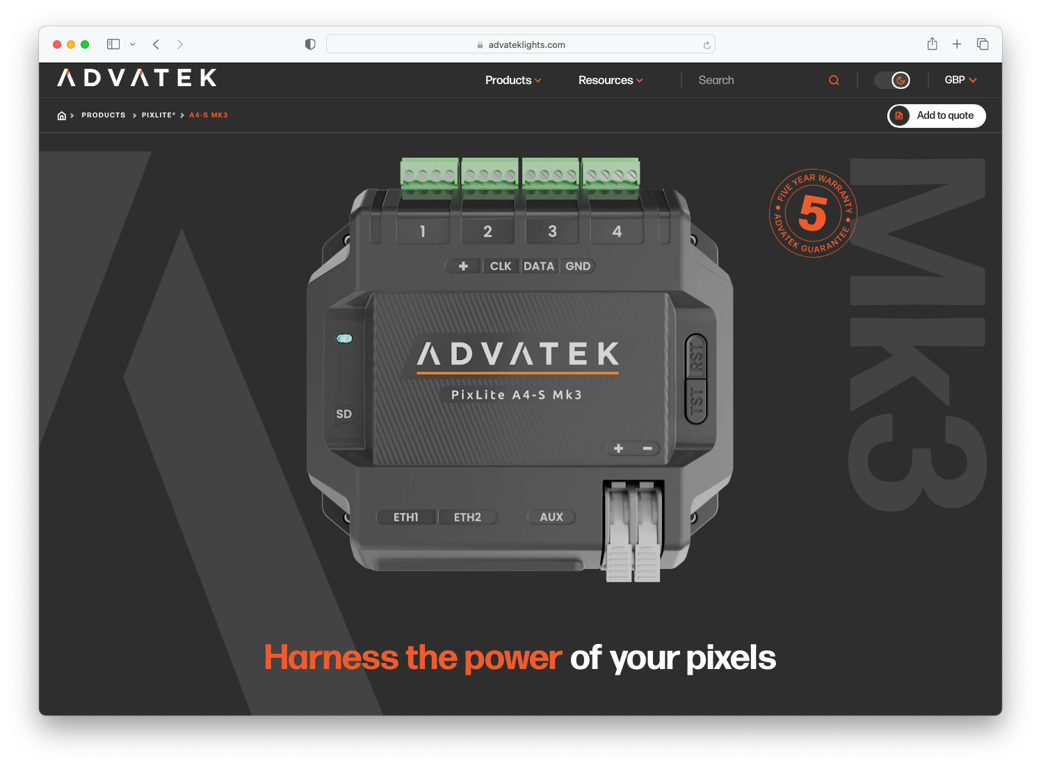 Advatek ecommerce website - made with Sanity.io