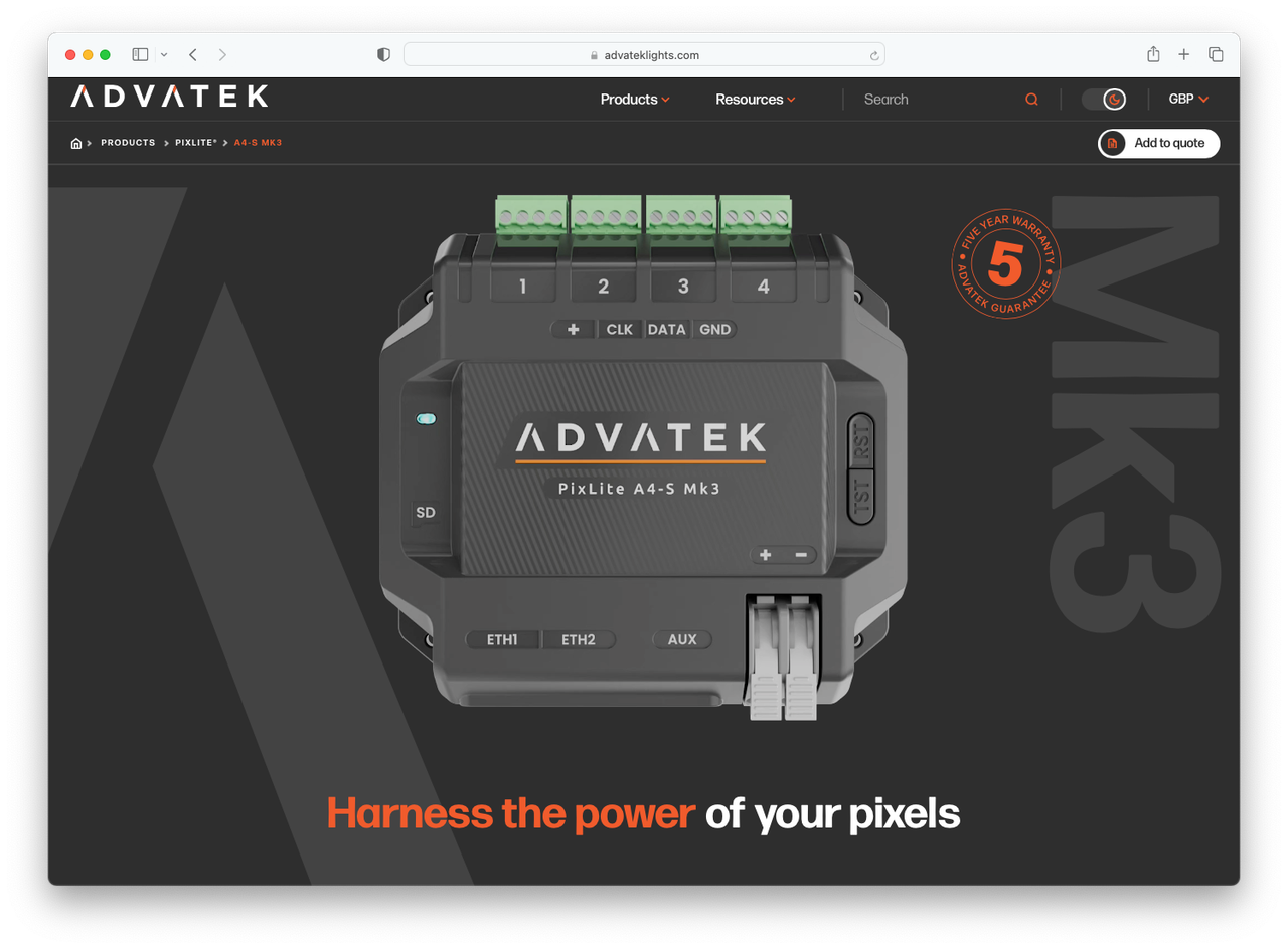 Advatek ecommerce website - made with Sanity.io