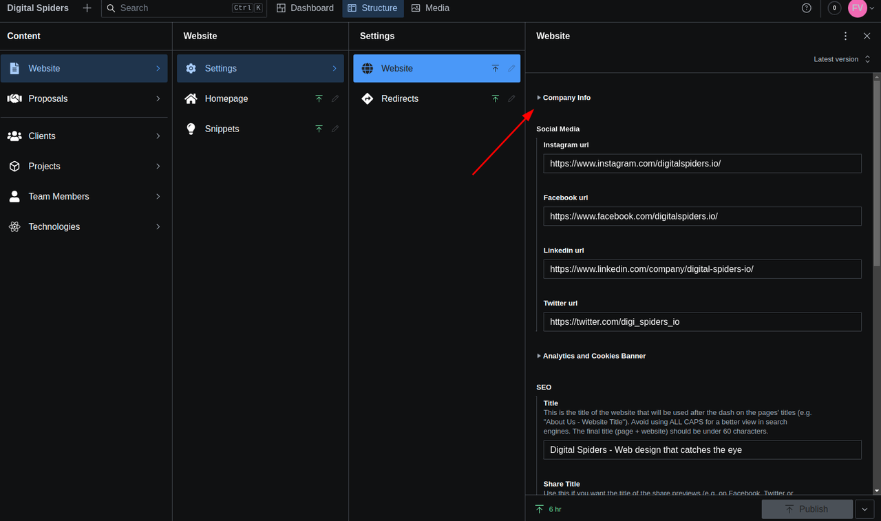 Digital Spiders website - made with Sanity.io