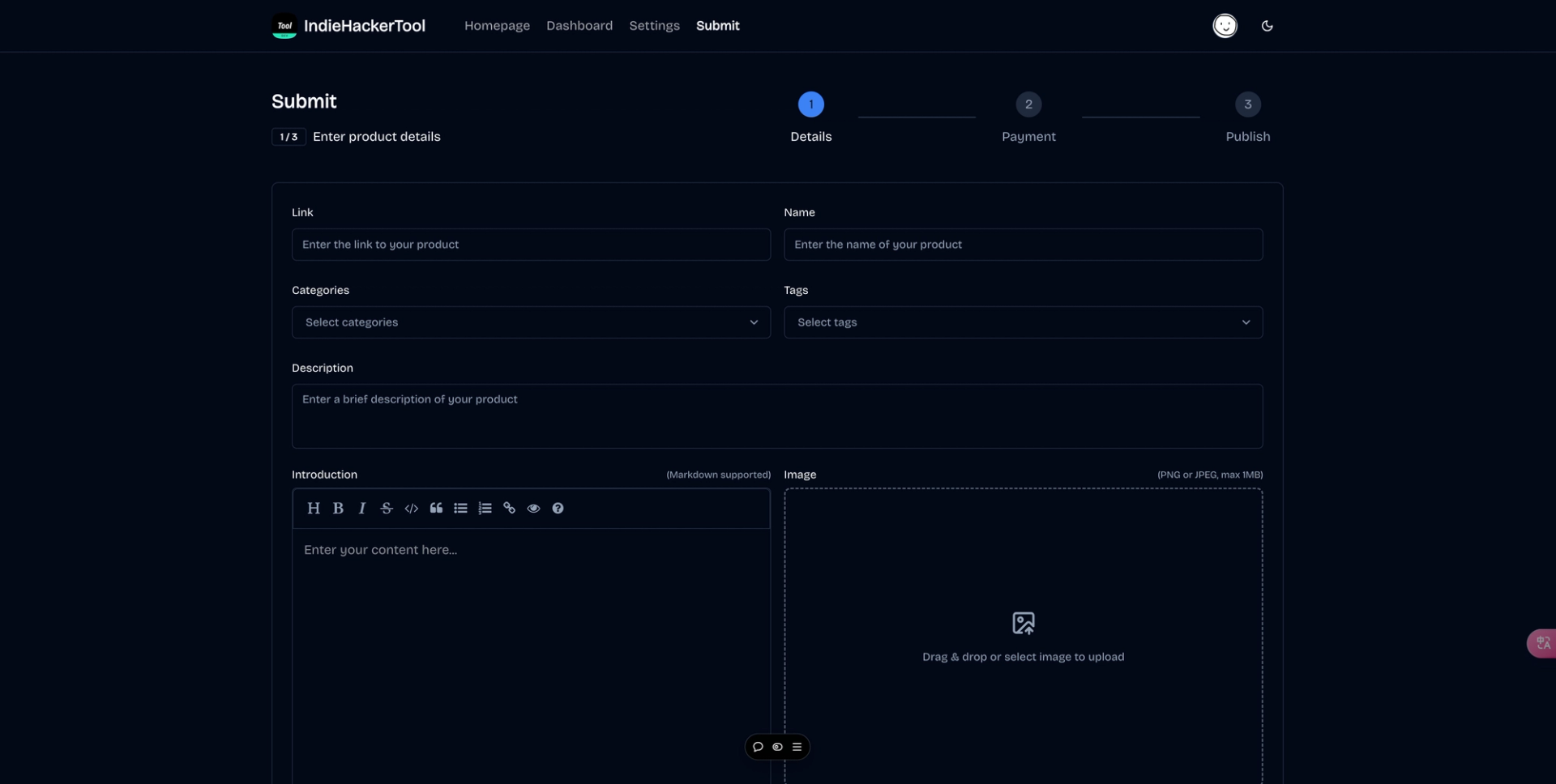 Indie Hacker Tool - made with Sanity.io