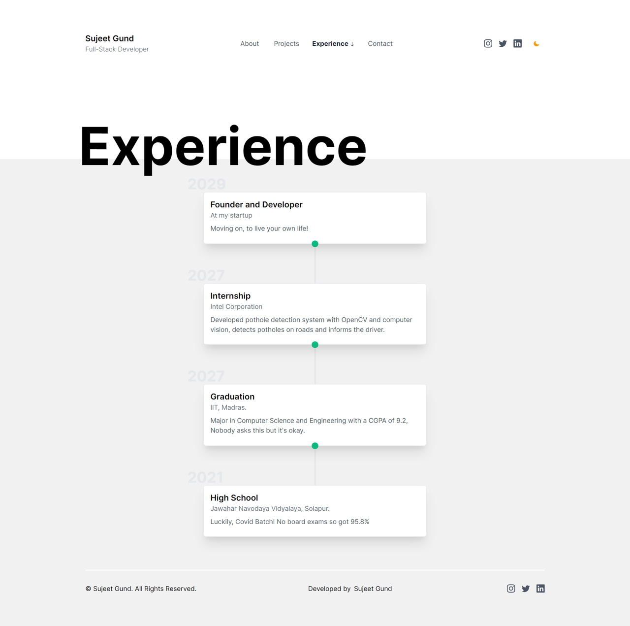 Portfolio Template With Next.JS - made with Sanity.io