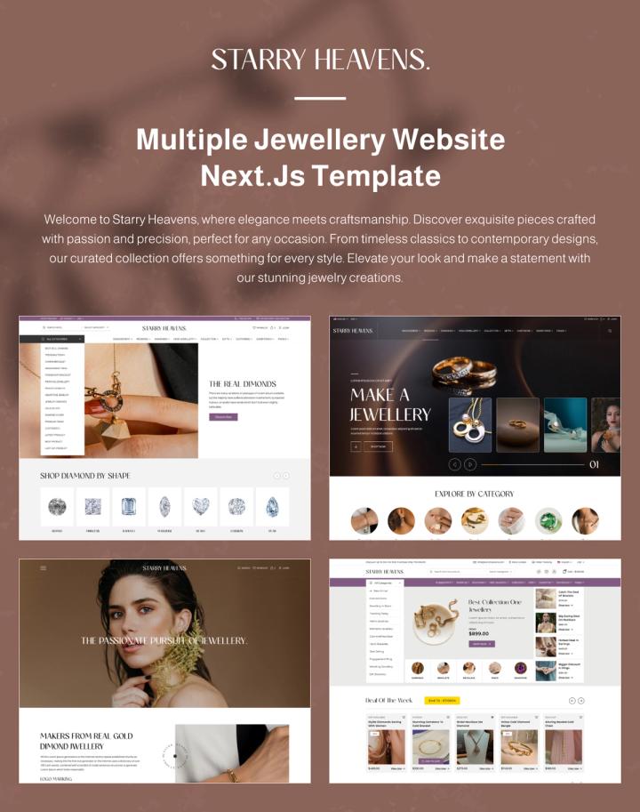 Starry Heavens - Jewelry Ecommerce Website Template Next.js - made with ...