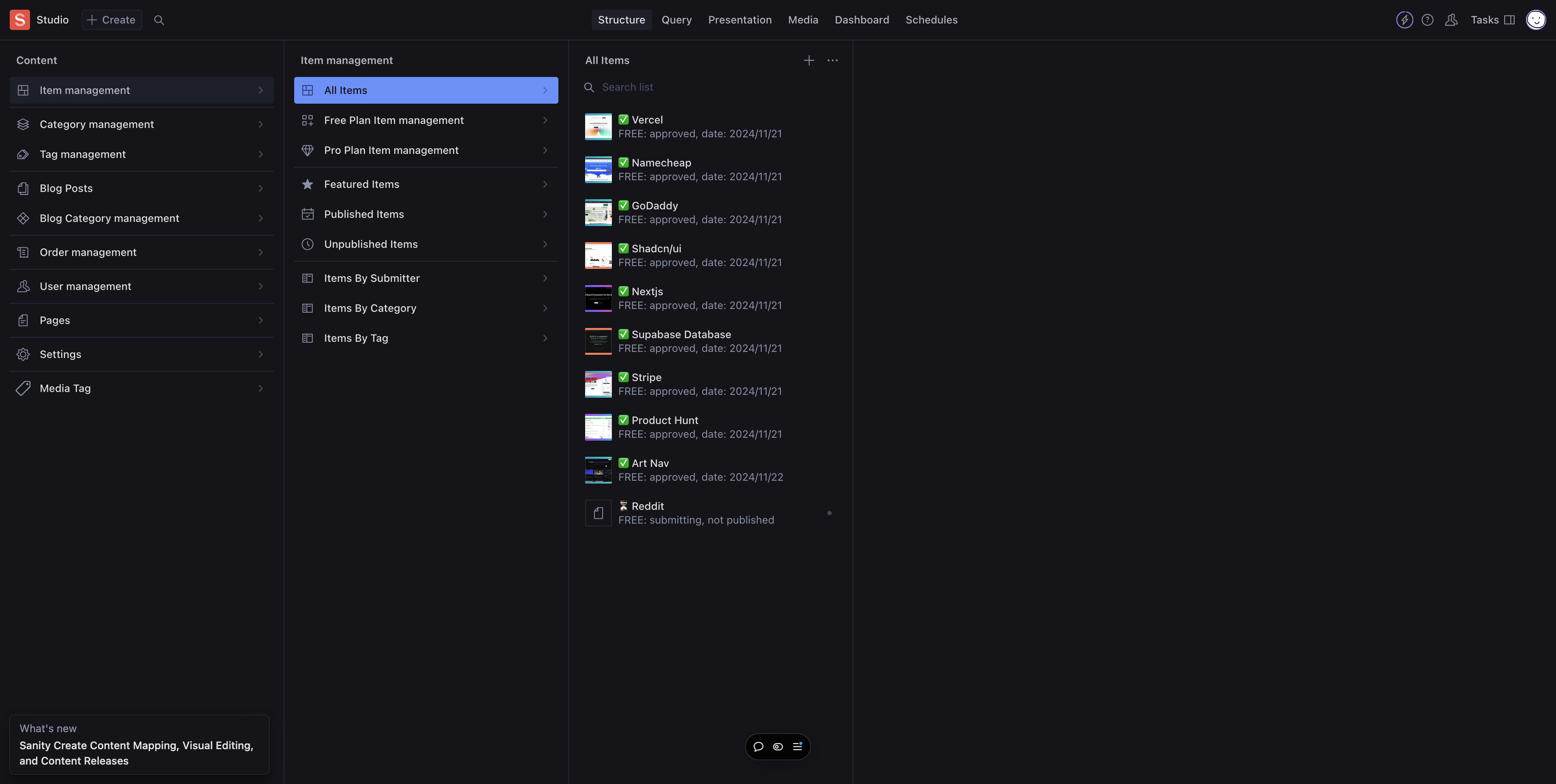 Indie Hacker Tool - made with Sanity.io