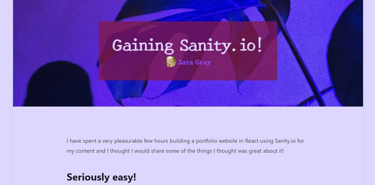 Portfolio - made with Sanity.io