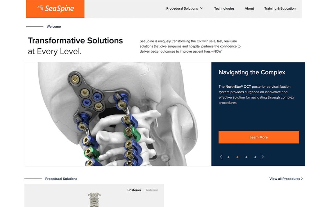 Innovative Procedural Spinal Solutions Website - made with Sanity.io