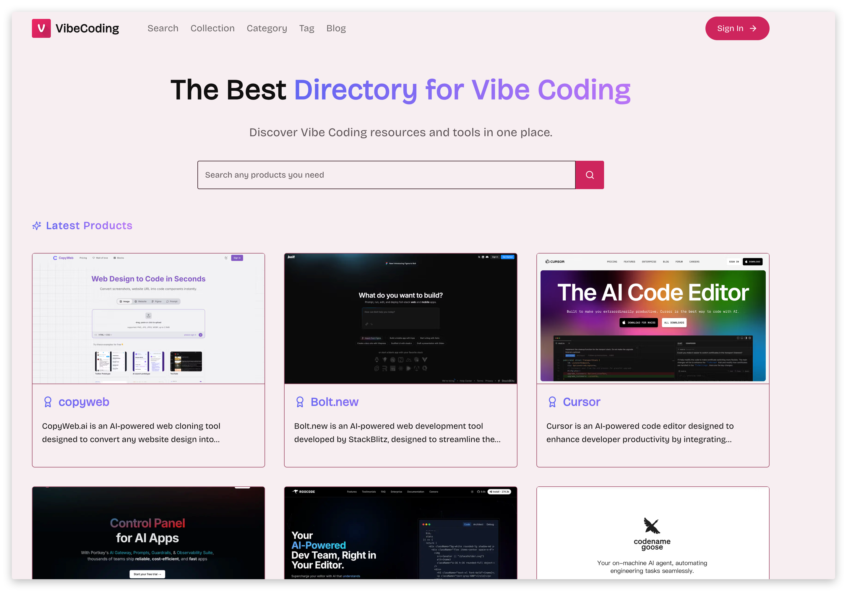 Vibe Coding Directory - made with Sanity.io