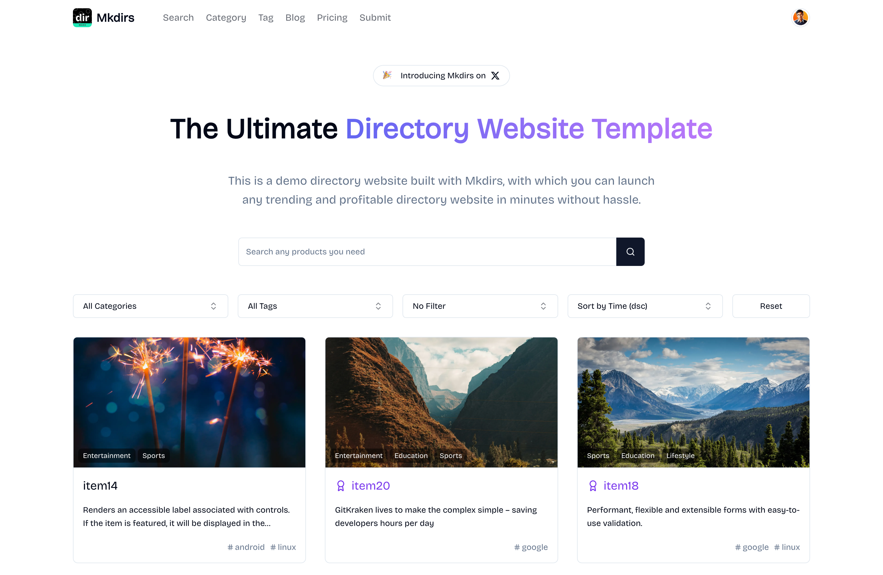 Mkdirs - made with Sanity.io