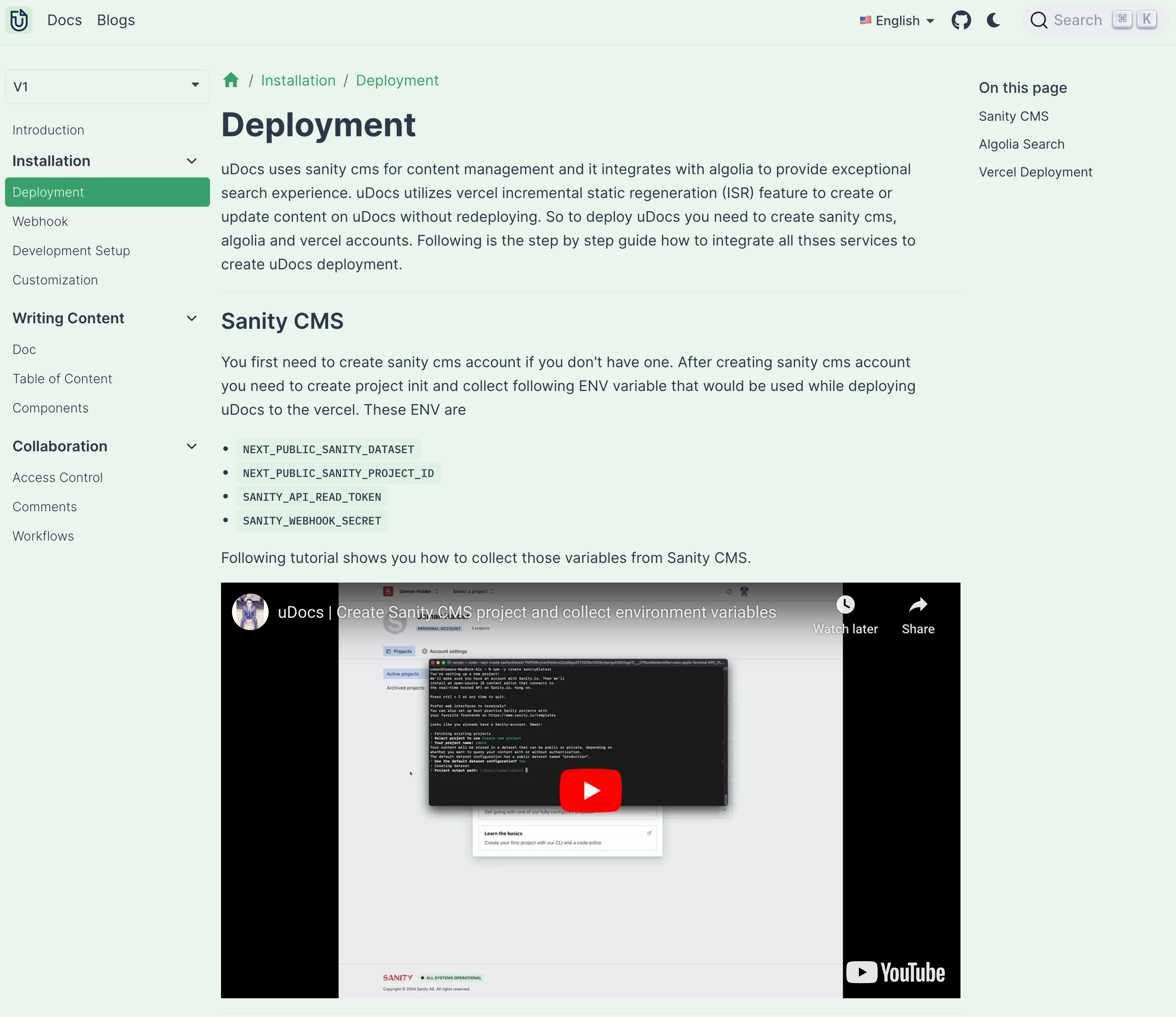 uDocs - made with Sanity.io