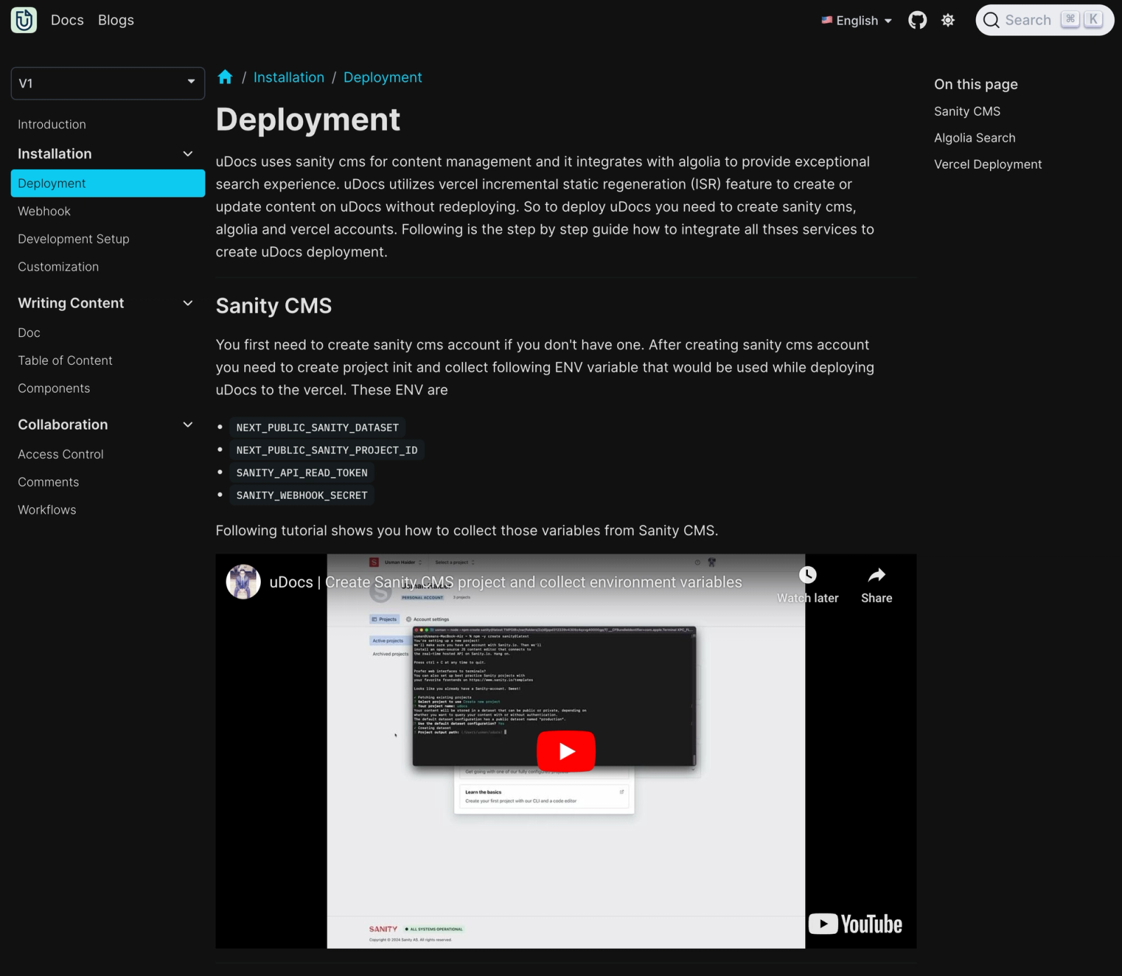 uDocs - made with Sanity.io