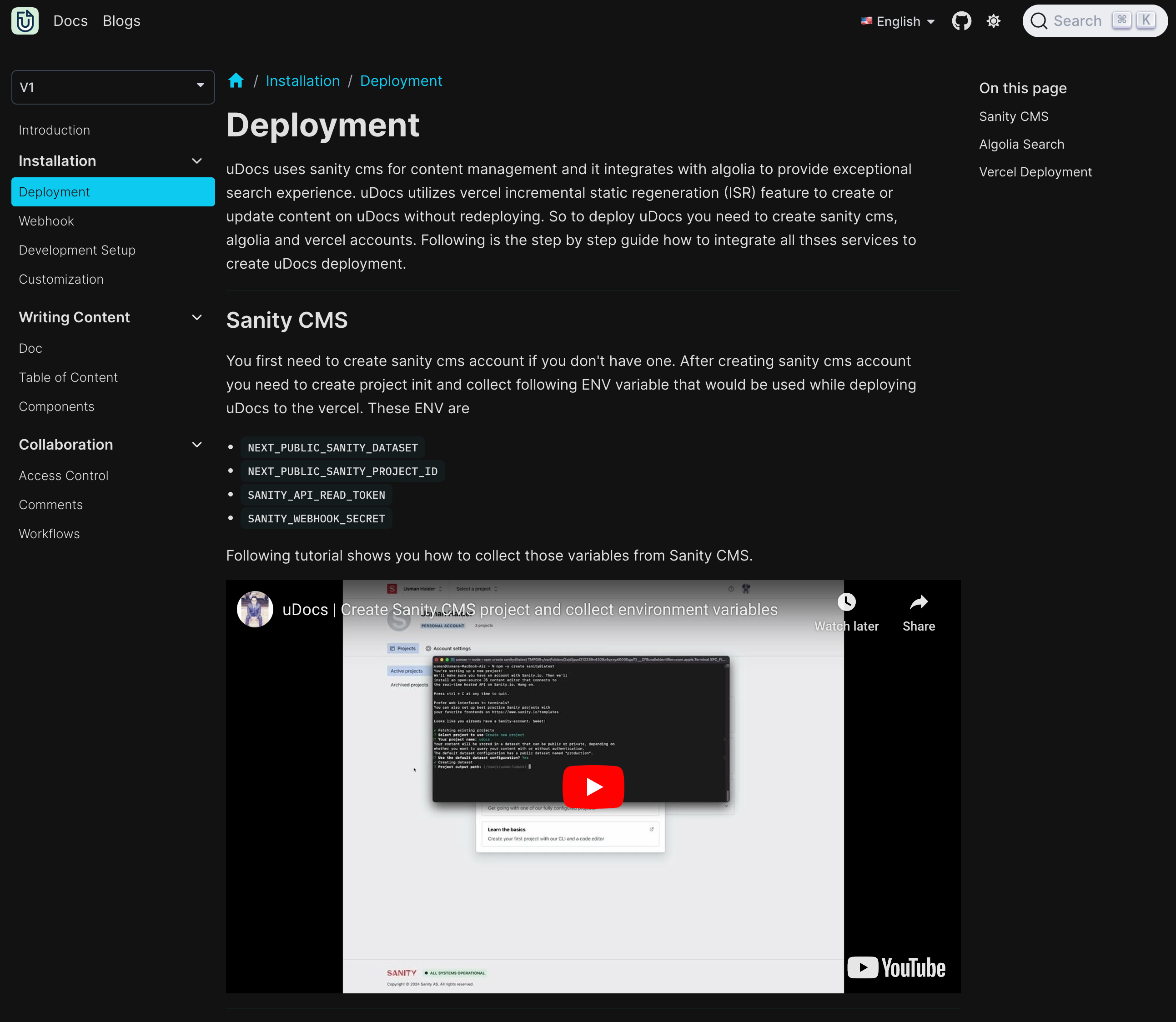uDocs - made with Sanity.io