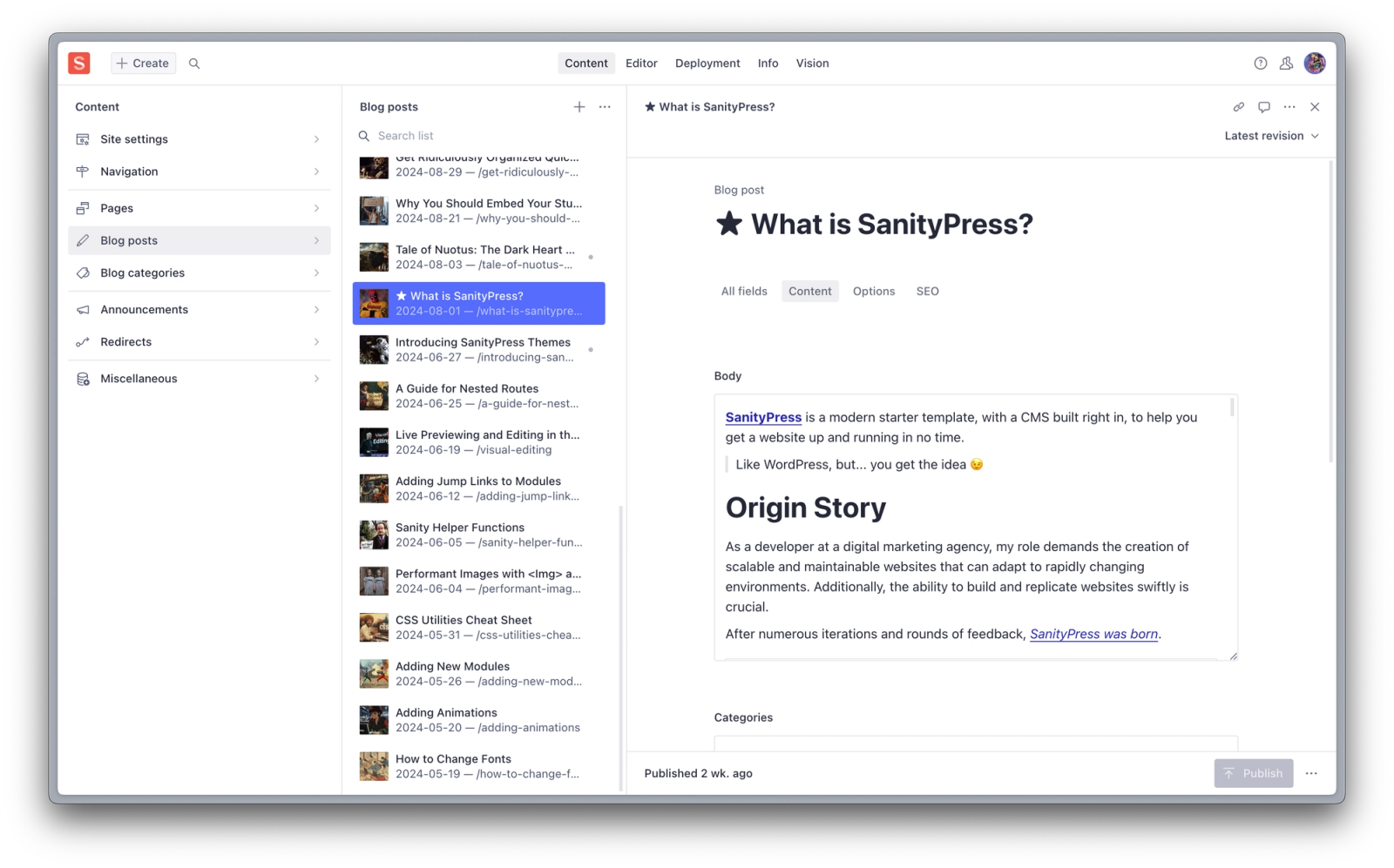 SanityPress 🖤 A Customizable Next.js + Sanity.io Starter Templat... - made with Sanity.io