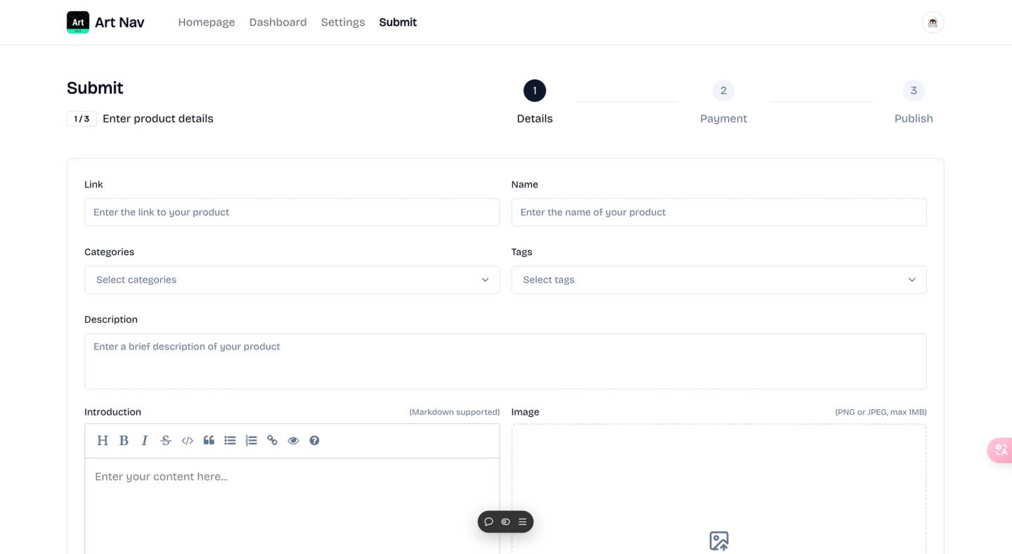 Art Nav - made with Sanity.io