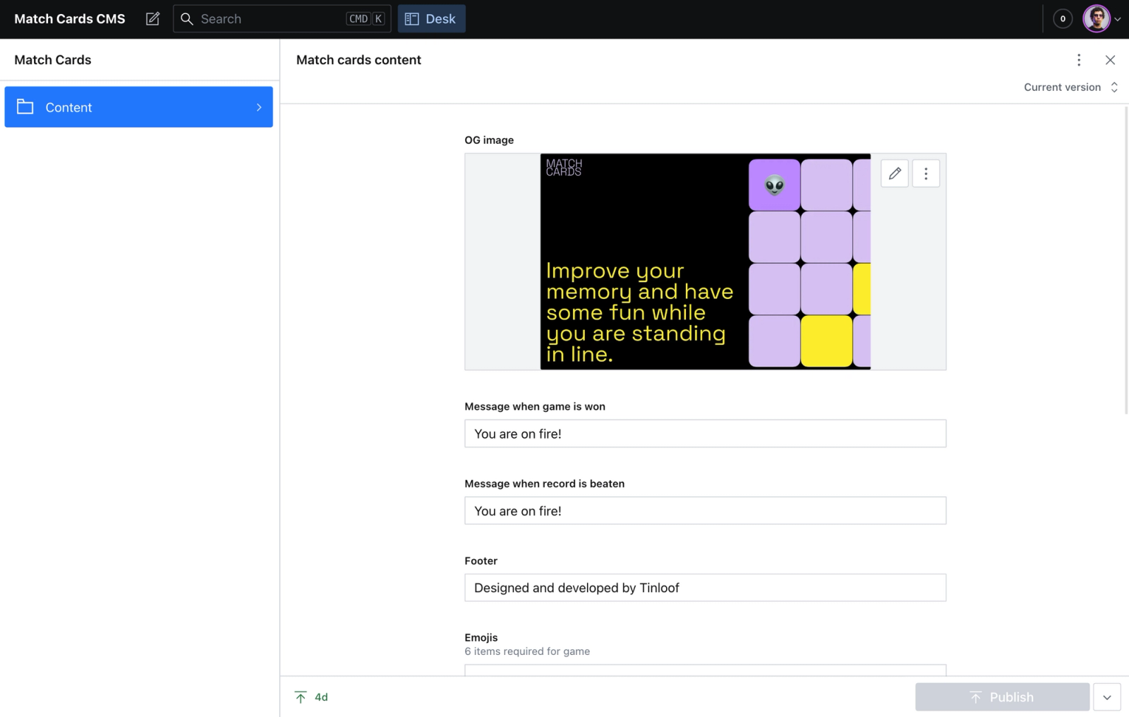 Match Cards - made with Sanity.io