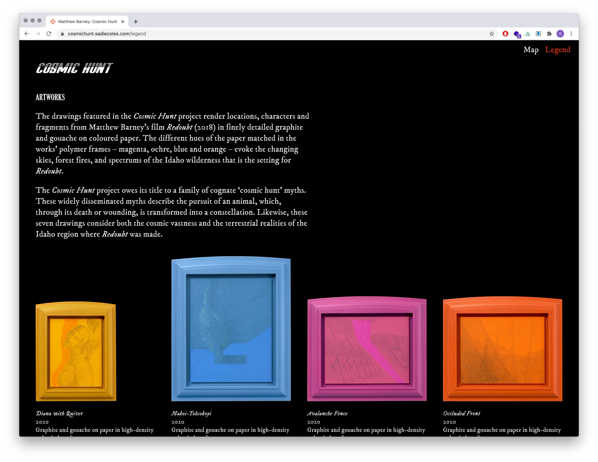 Matthew Barney – Cosmic Hunt - made with Sanity.io