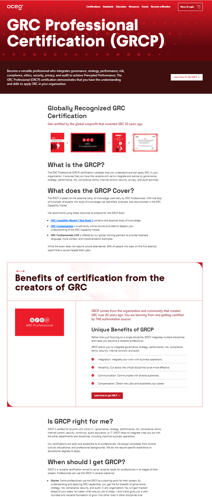 OCEG Web Site - made with Sanity.io