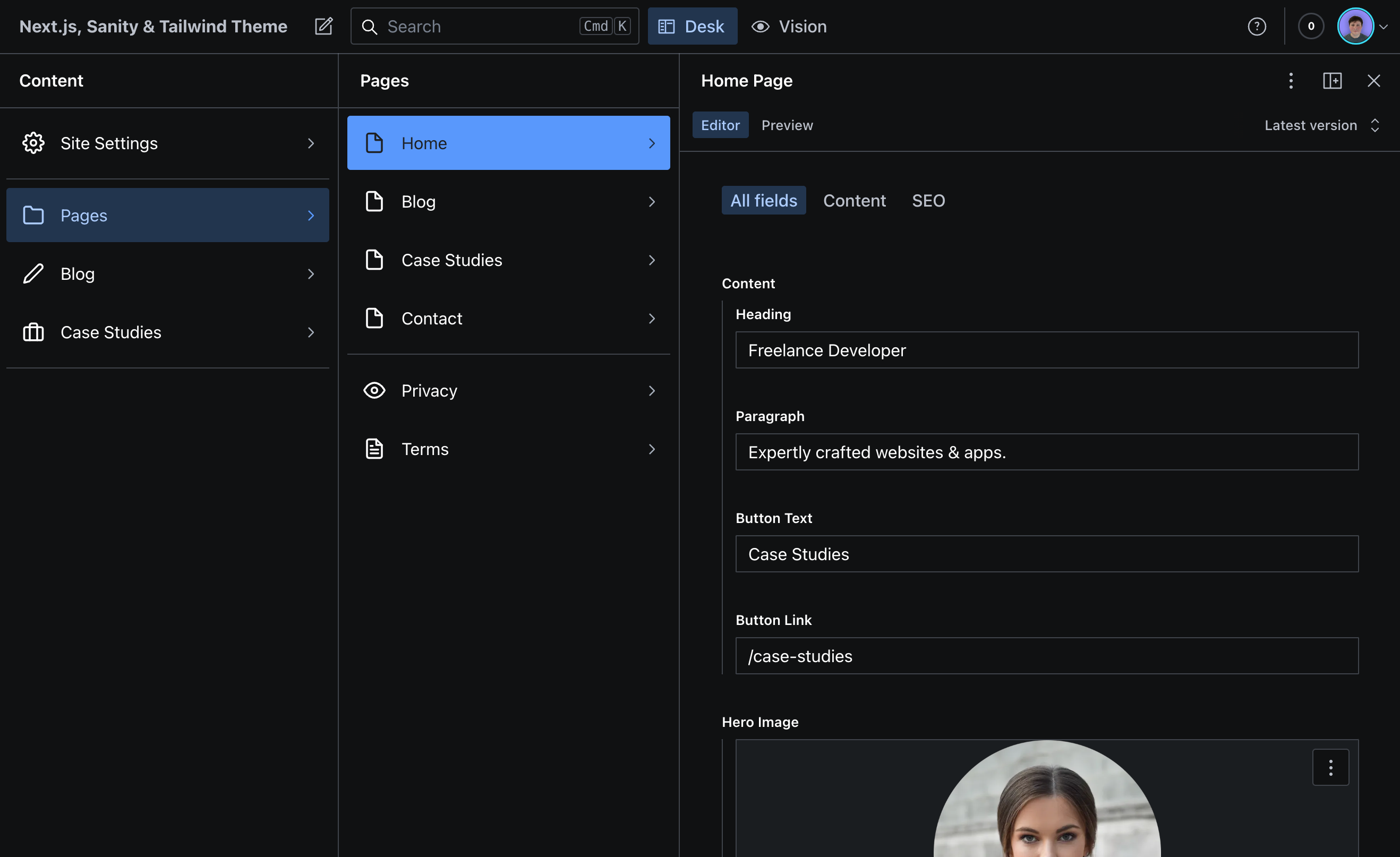 Next + Sanity Theme - made with Sanity.io