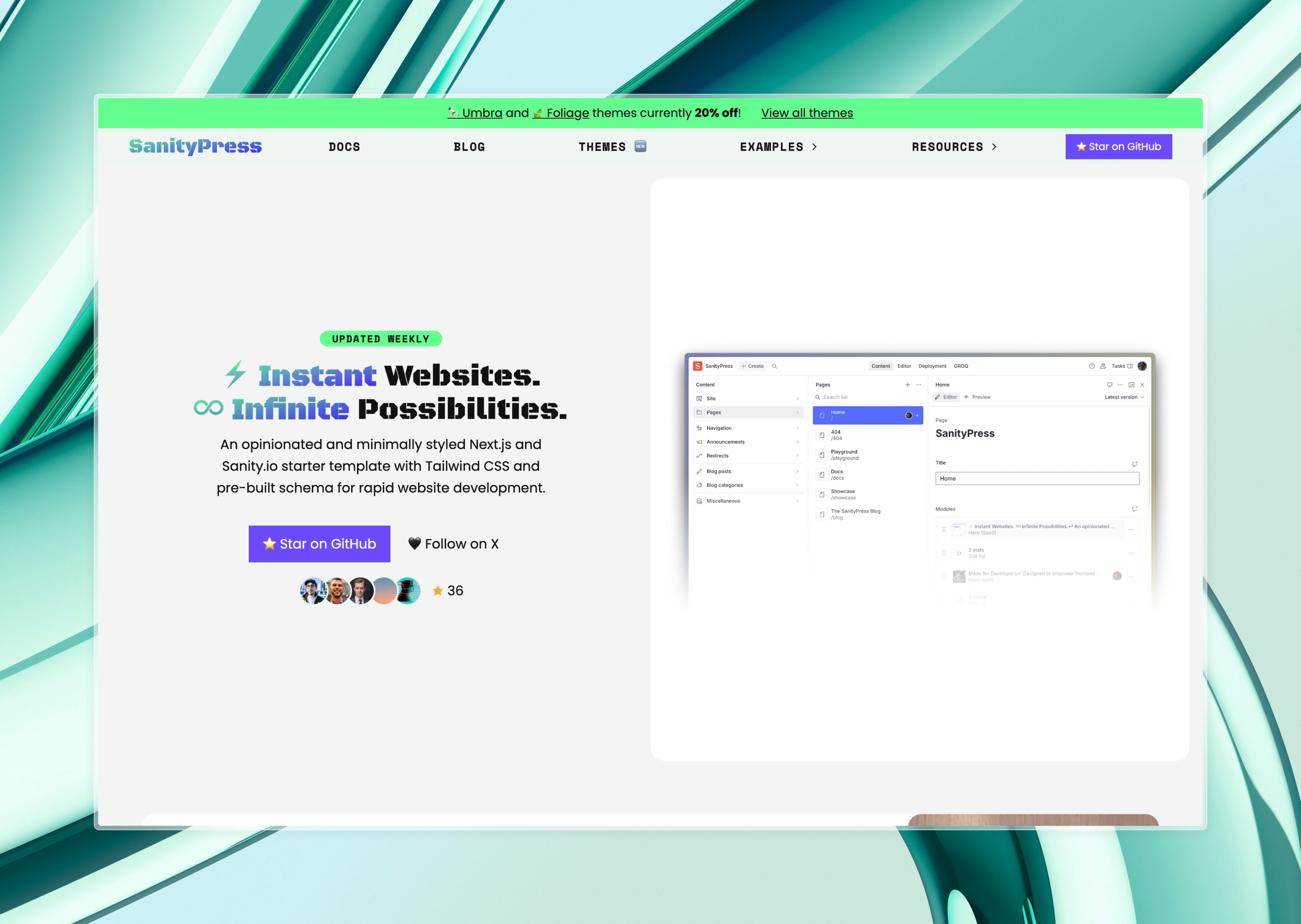 Sanitypress 🖤 A Customizable Nextjs Starter Templat Made With