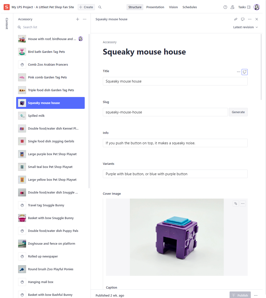My LPS Project - A Littlest Pet Shop fan page - made with Sanity.io