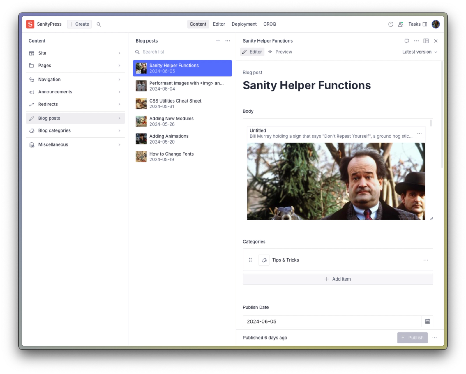 SanityPress 🖤 A Customizable Next.js + Sanity.io Starter Templat... - made with Sanity.io
