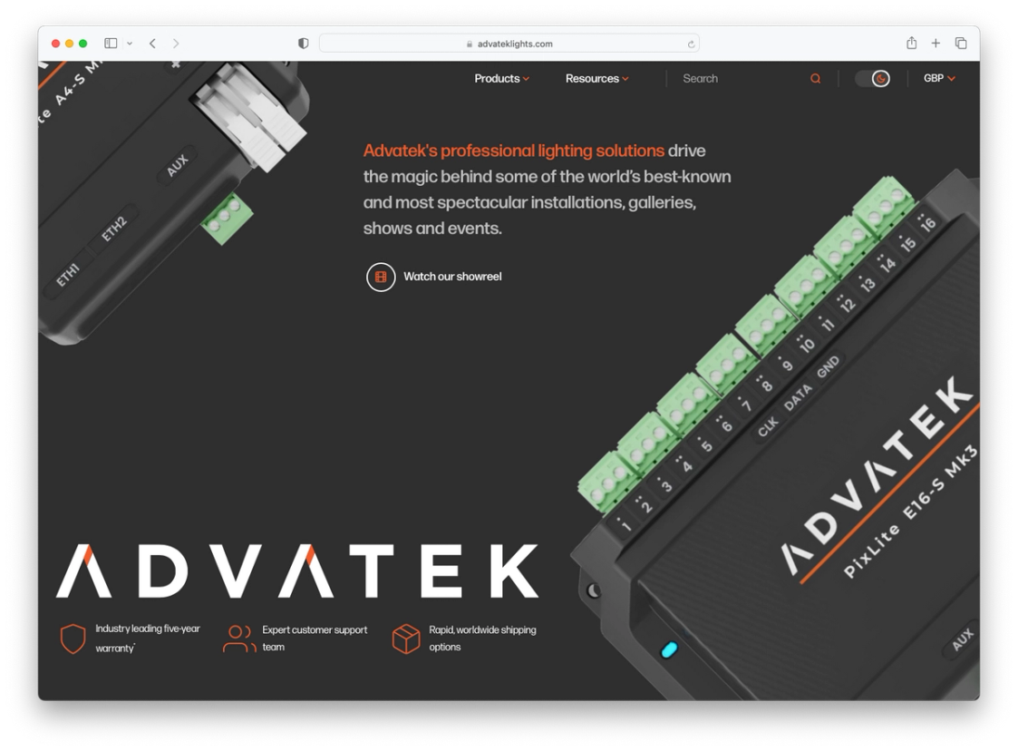 Advatek ecommerce website - made with Sanity.io