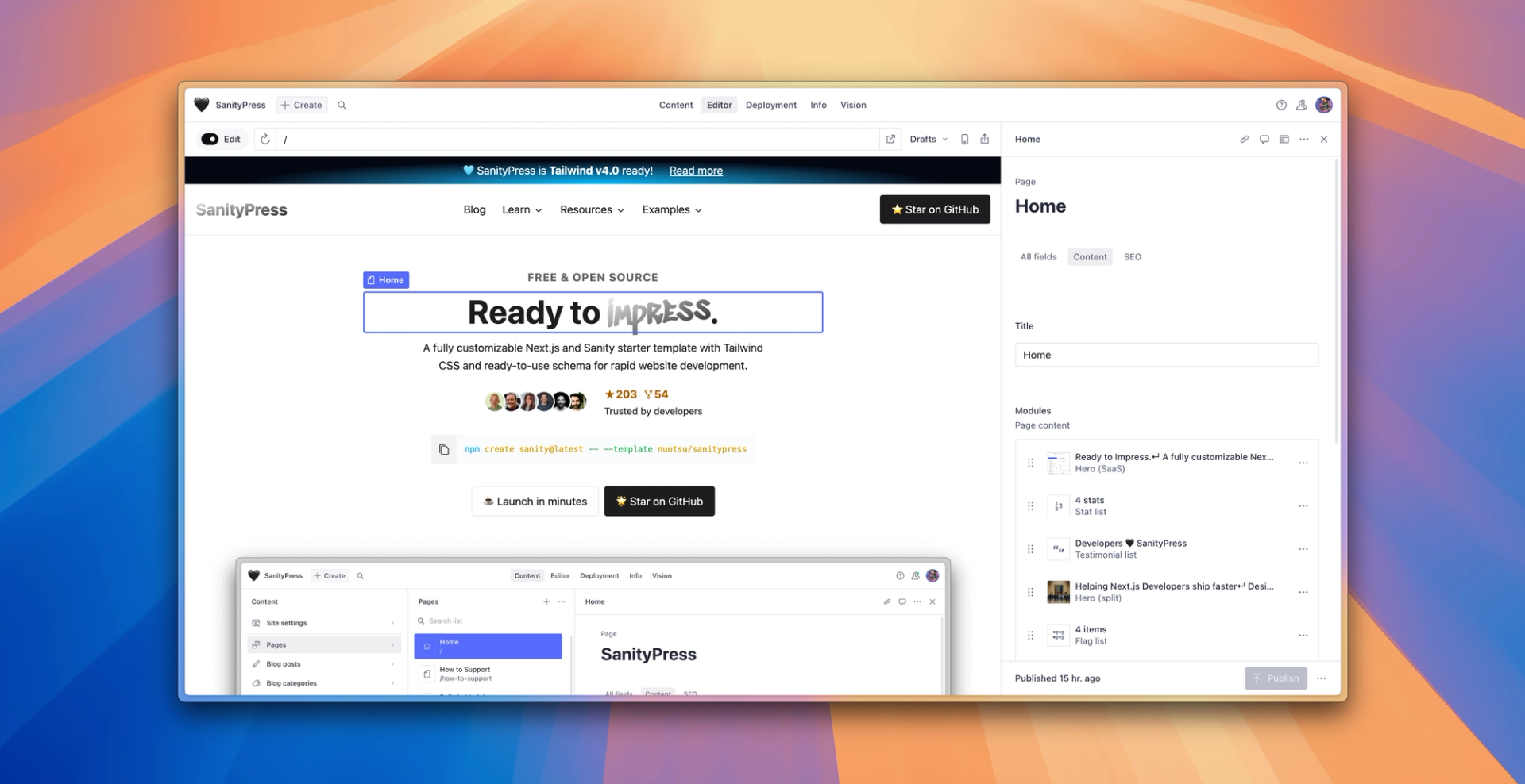 SanityPress 🖤 A Customizable Next.js + Sanity.io Starter Templat... - made with Sanity.io