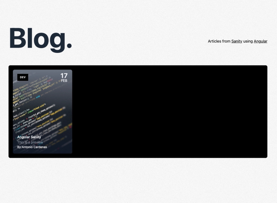 Angular Sanity | Sanity.io templates