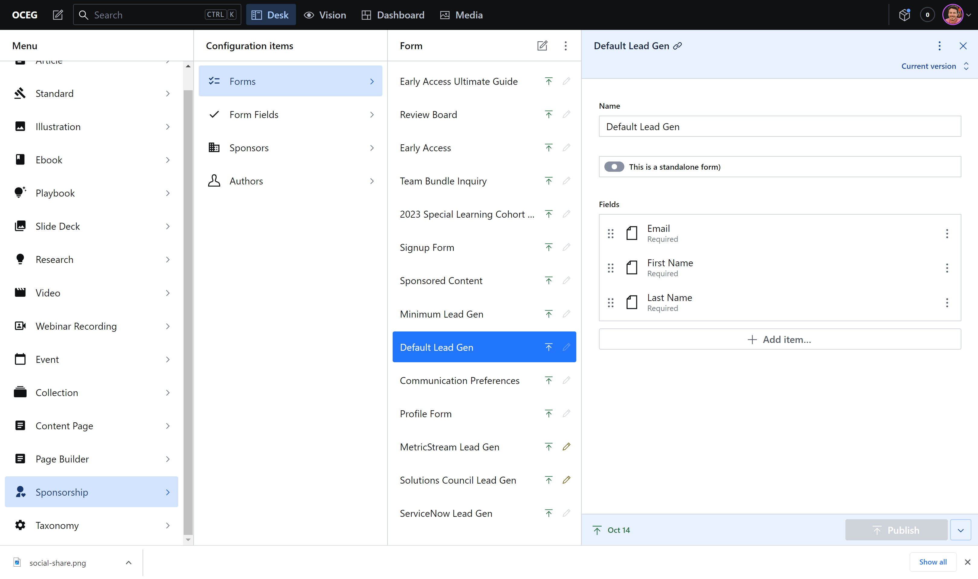 OCEG Web Site - made with Sanity.io