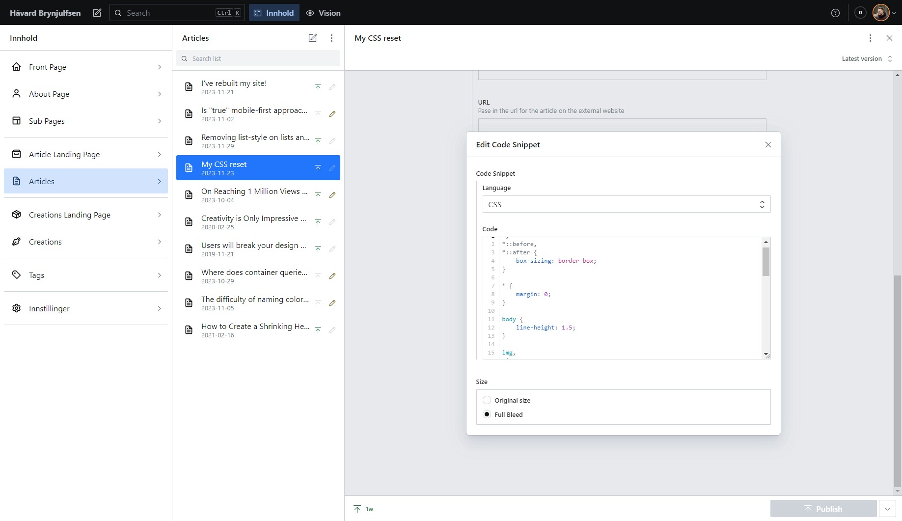 Håvard Brynjulfsen - made with Sanity.io
