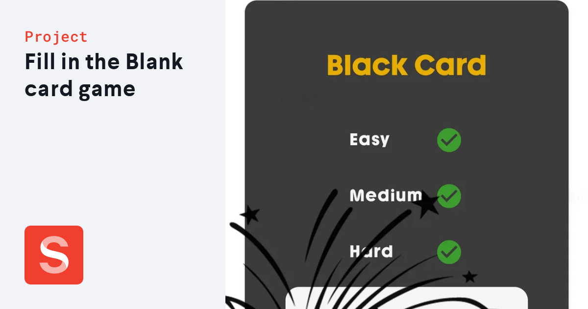 Fill in the Blank card game - made with Sanity.io