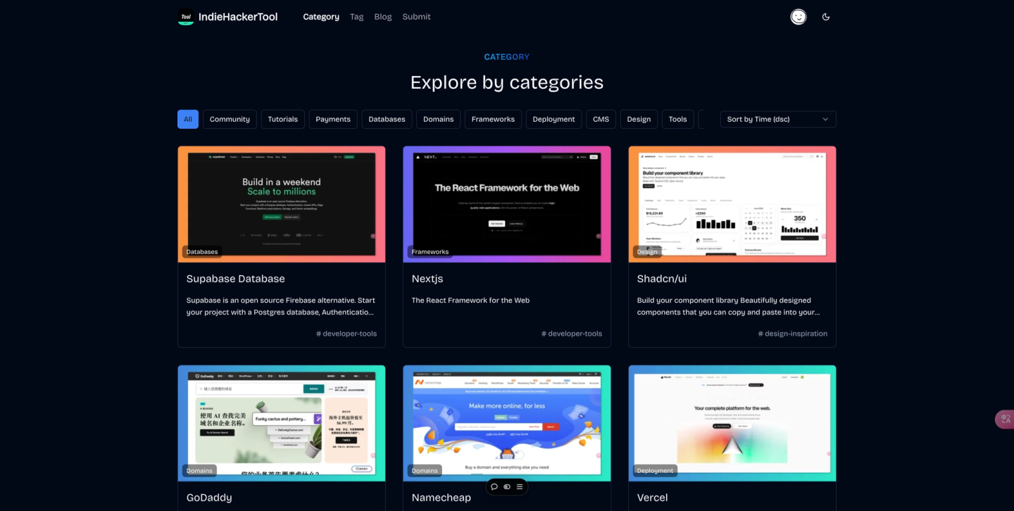 Indie Hacker Tool - made with Sanity.io