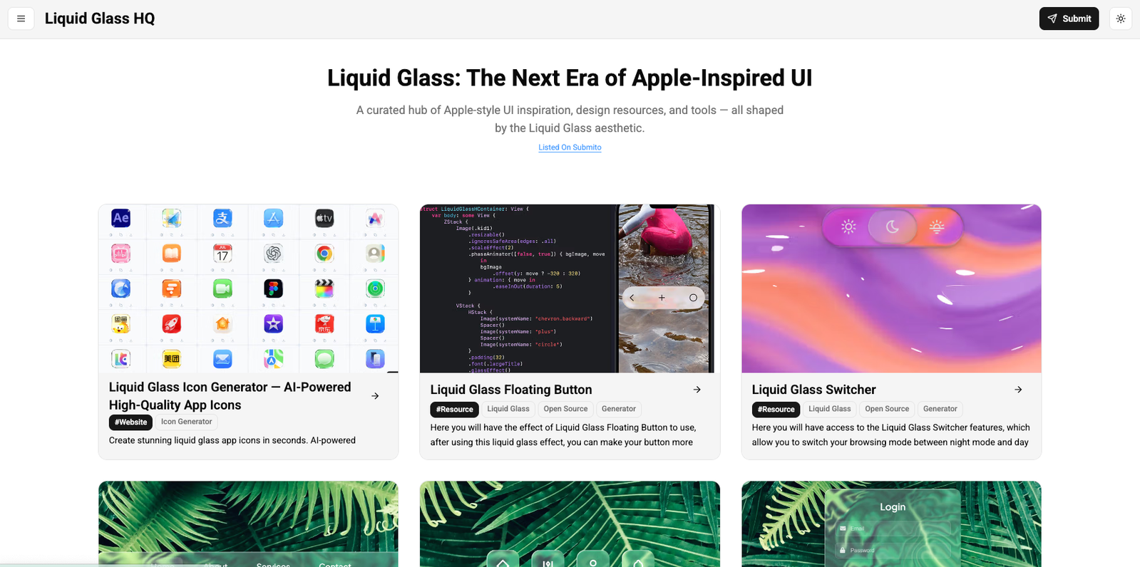 Liquid Glass HQ - made with Sanity.io