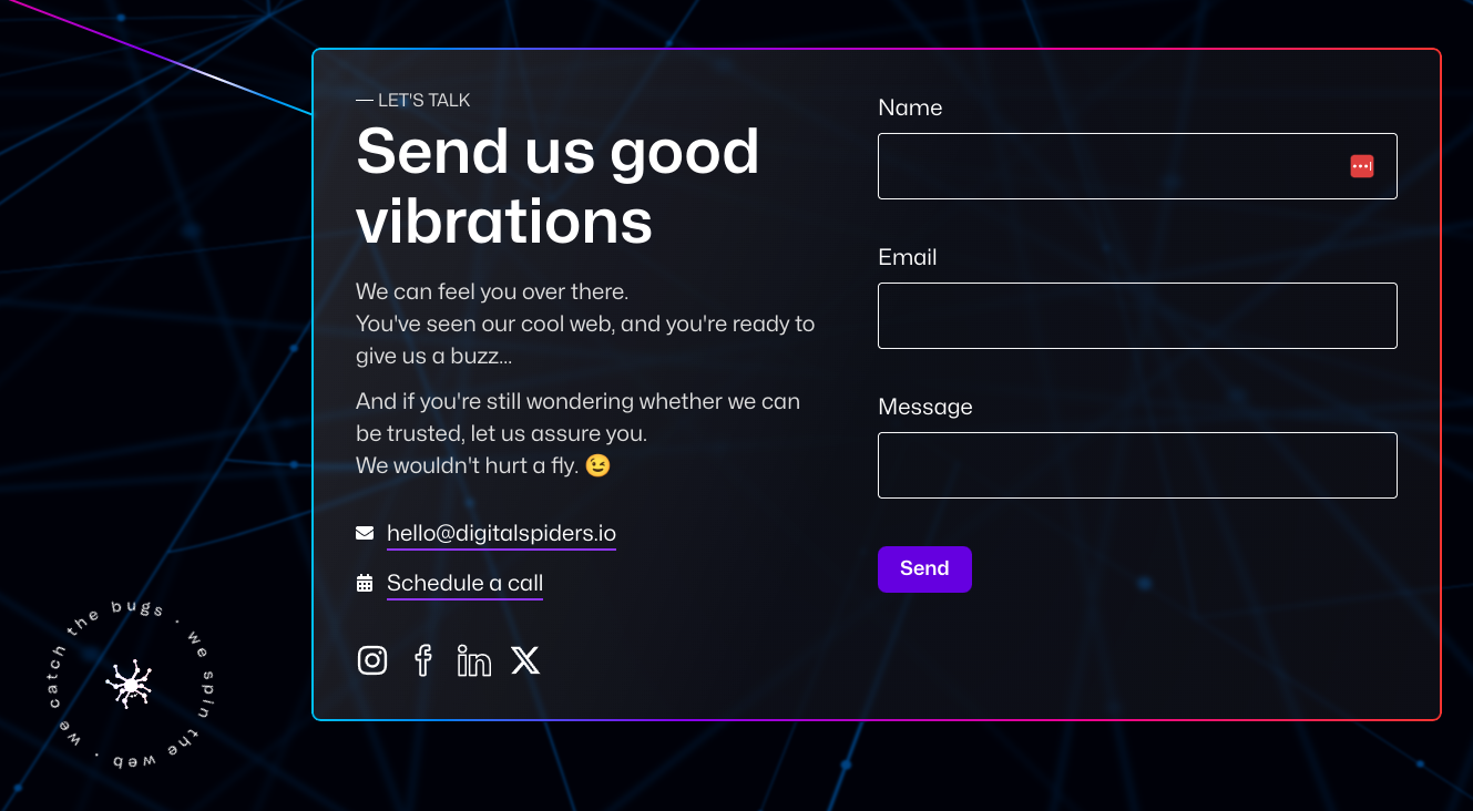 Digital Spiders website - made with Sanity.io