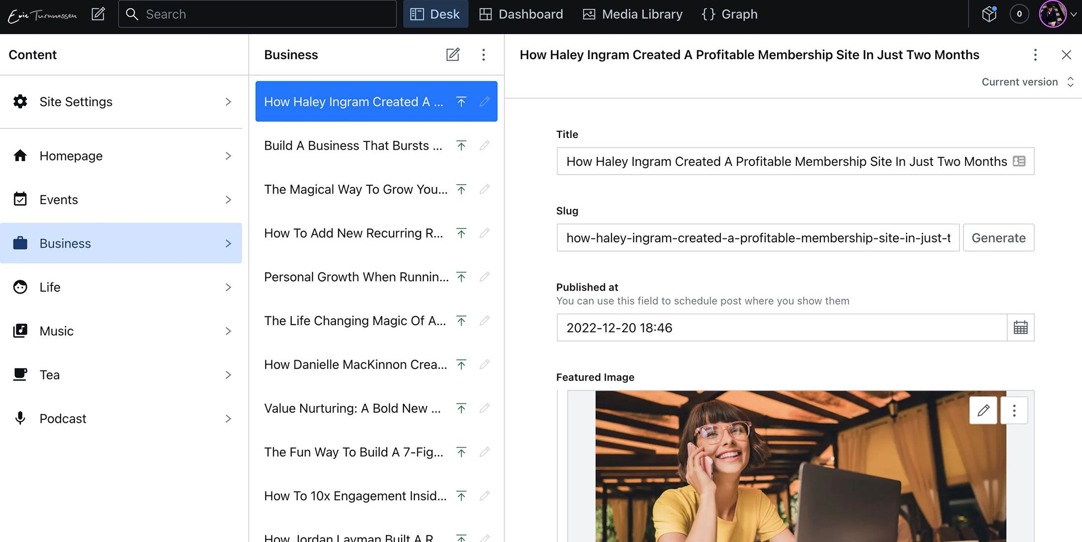 Lifestyle & Business Media Blog - made with Sanity.io