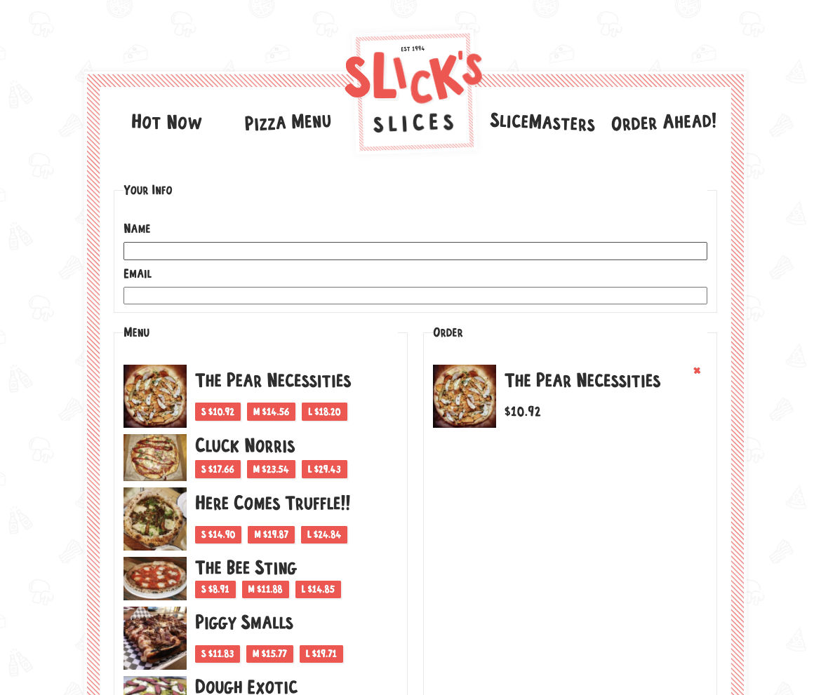 Slick's Slices / Master Gatsby - made with Sanity.io