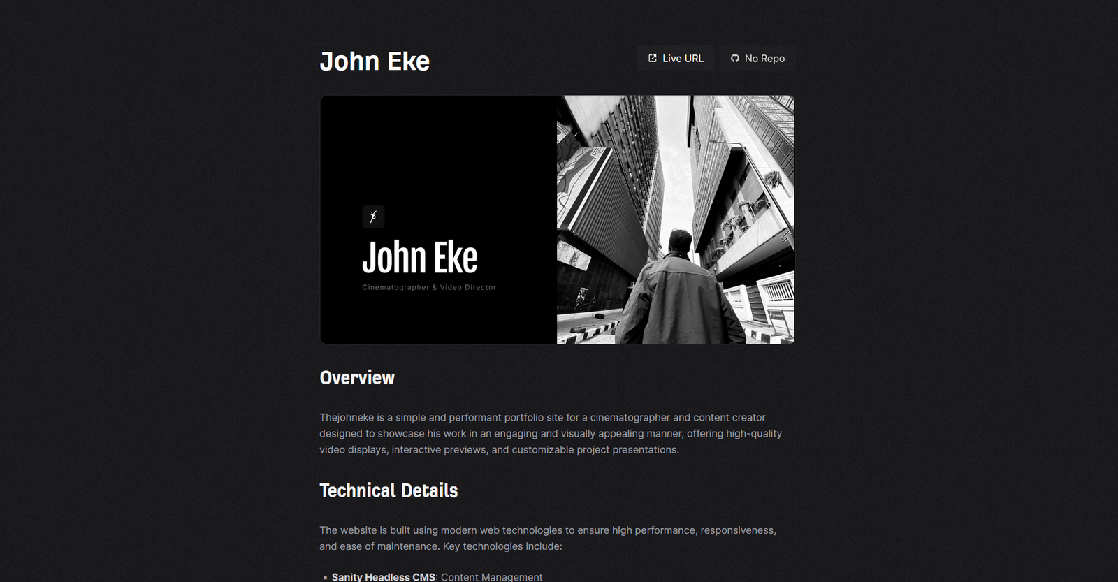 Victor Eke Portfolio Site - made with Sanity.io