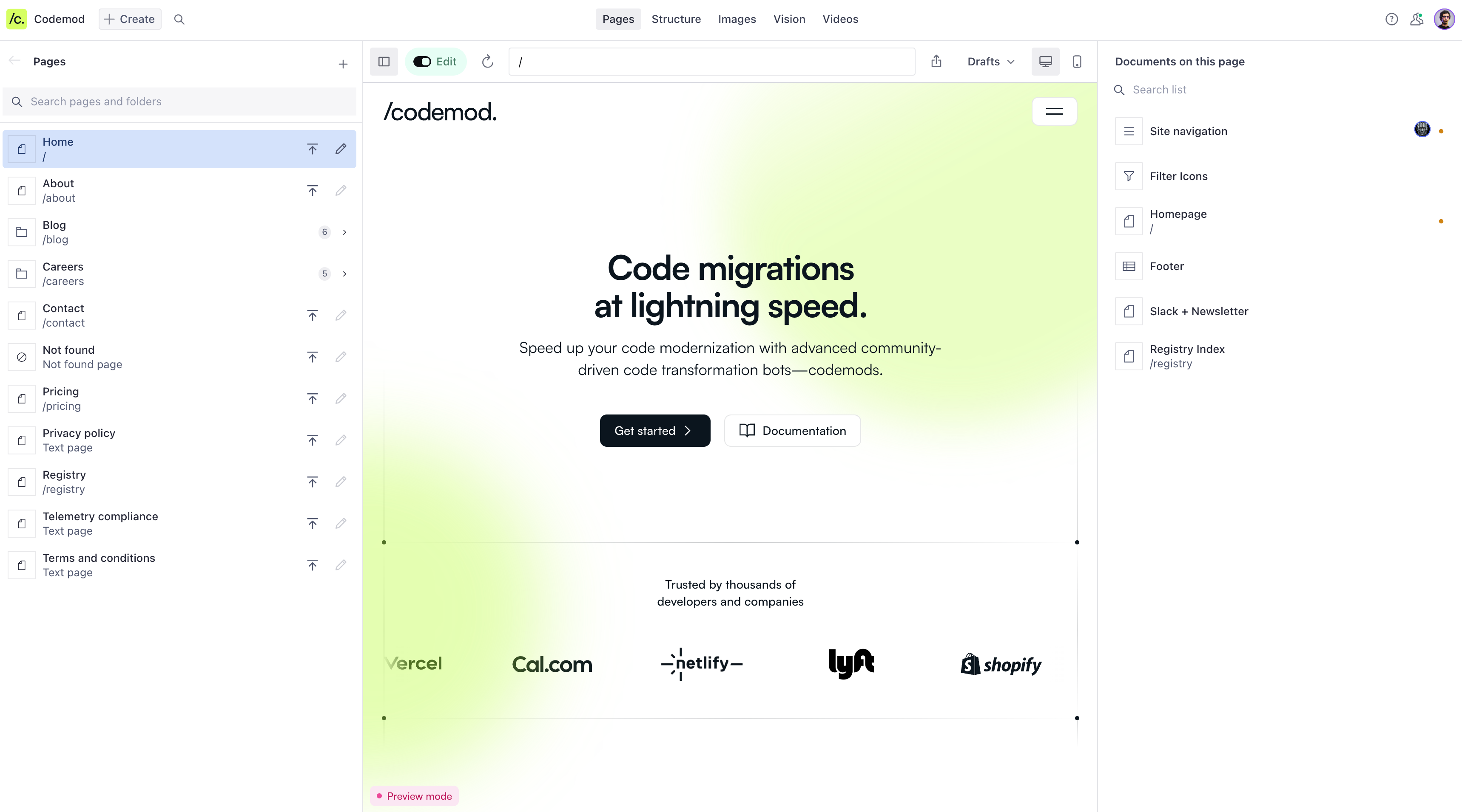 Codemod - made with Sanity.io