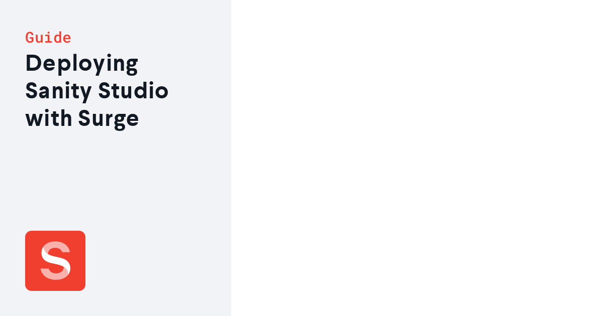 Deploying Sanity Studio with Surge | Sanity.io guide