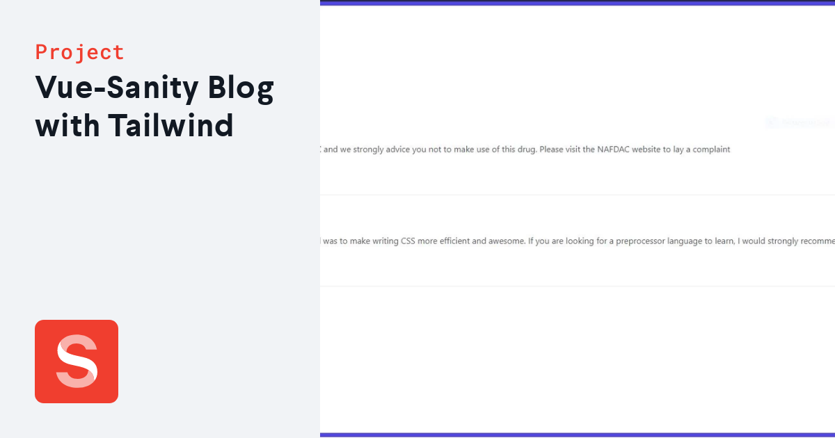 Vue-Sanity Blog with Tailwind - made with Sanity.io