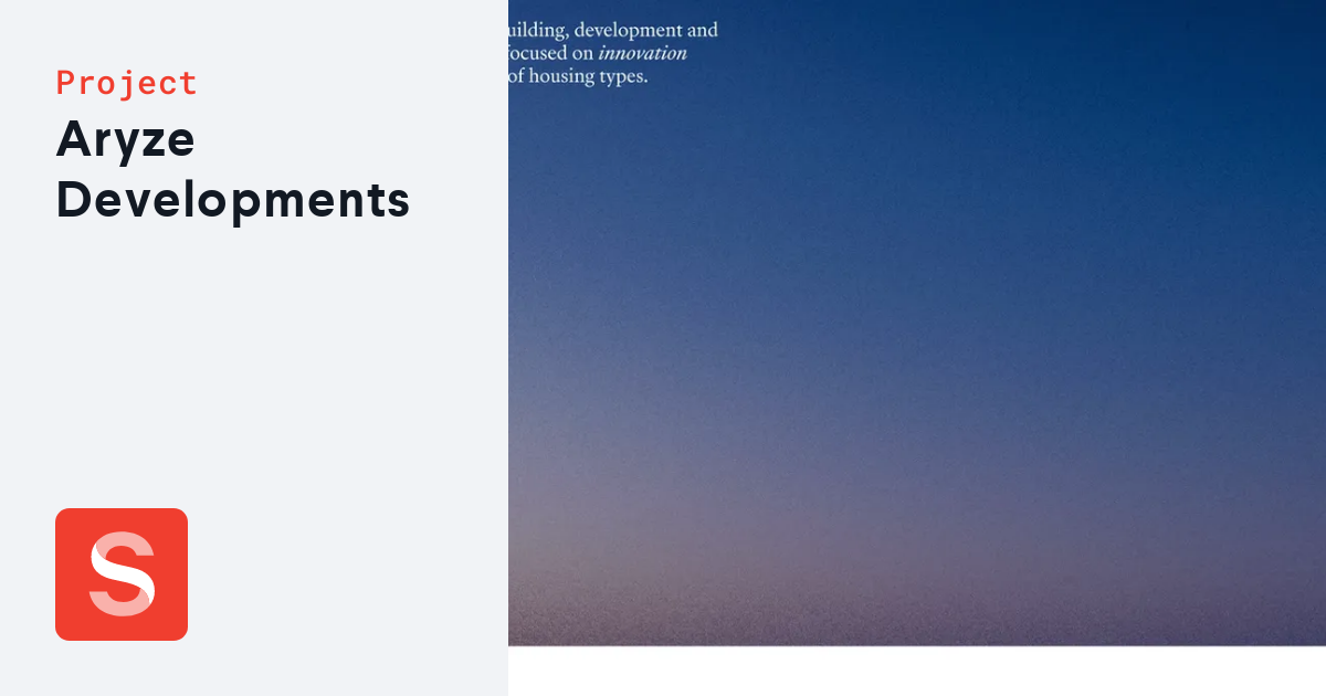Aryze Developments - made with Sanity.io
