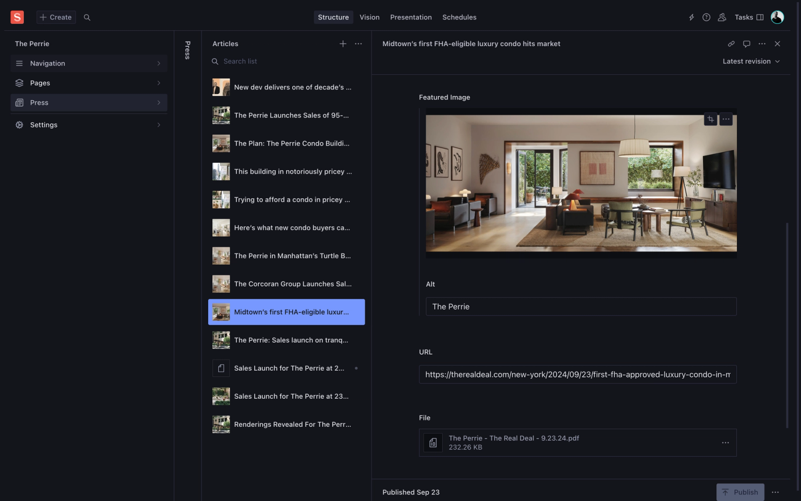 The Perrie - made with Sanity.io