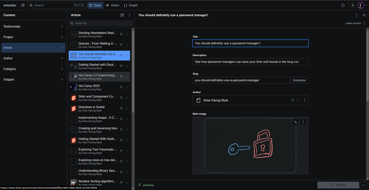 Personal Blog | ArkarDev - made with Sanity.io