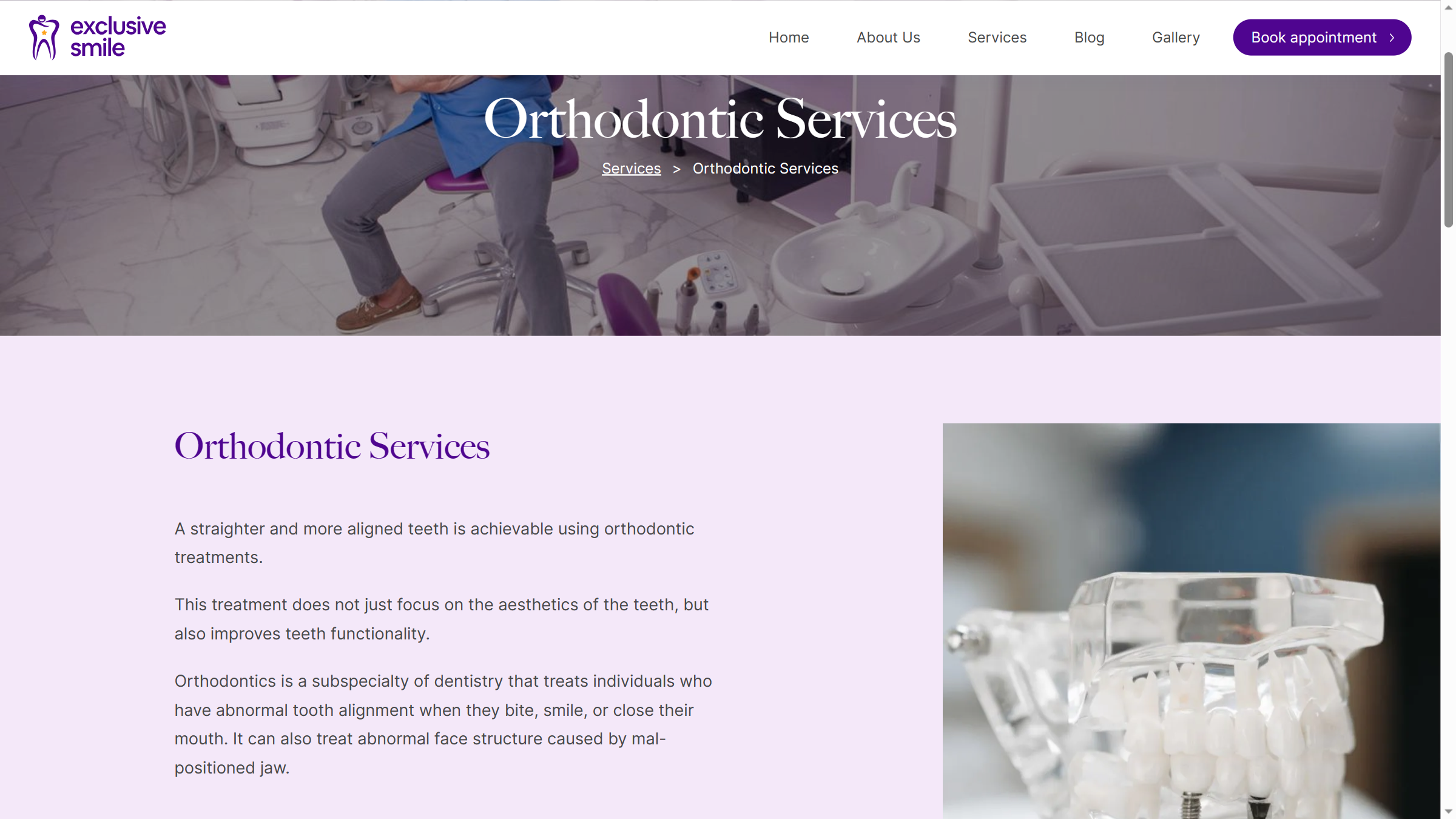 Exclusive Smile Dental Clinic Website - made with Sanity.io