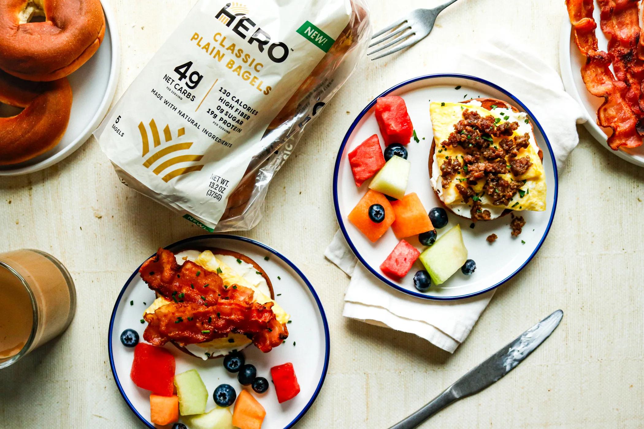 Open-Face Breakfast Bagels | Hero Bread Recipes