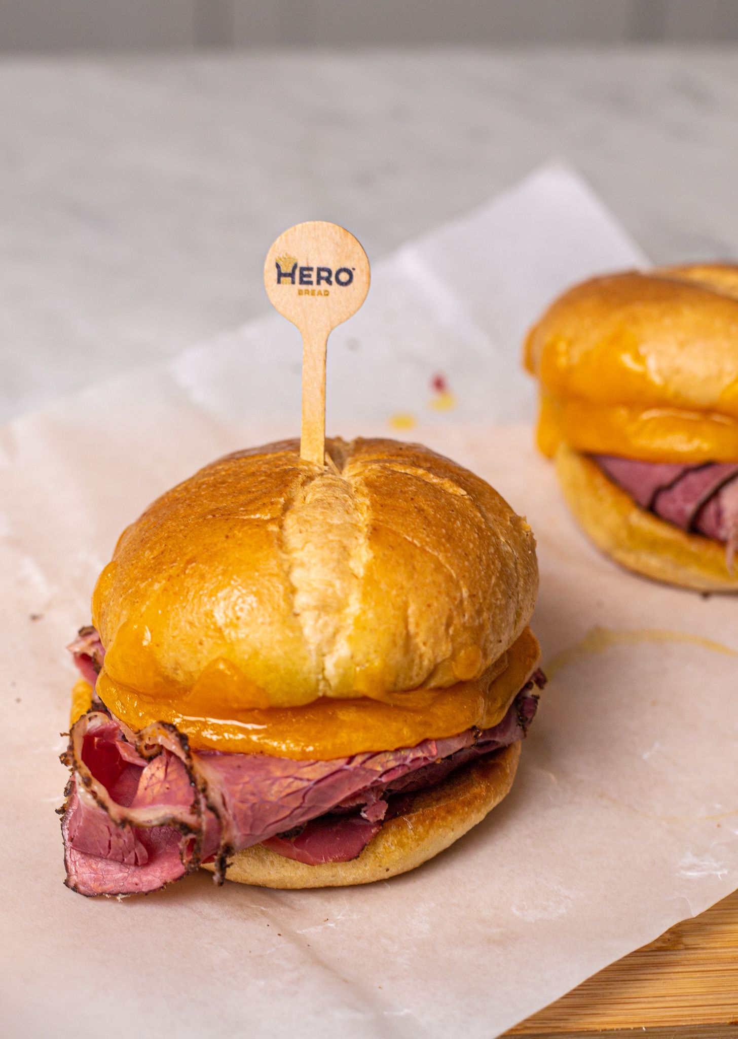 Roast Beef and Cheddar Sandwich on 0g Net Carb Bun from Hero Bread™