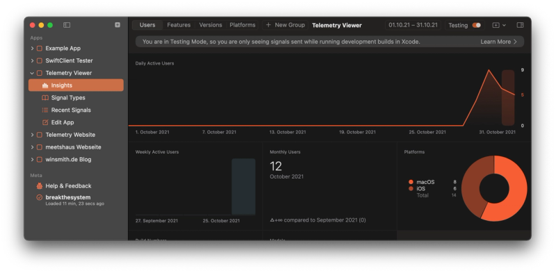 Test Mode | TelemetryDeck