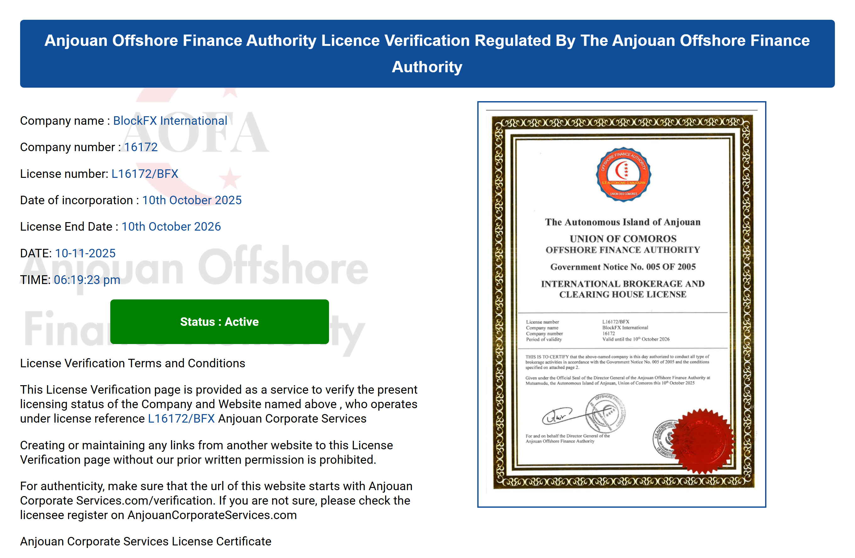 BlockchainFX News: Company Secures Anjouan Offshore Finance License